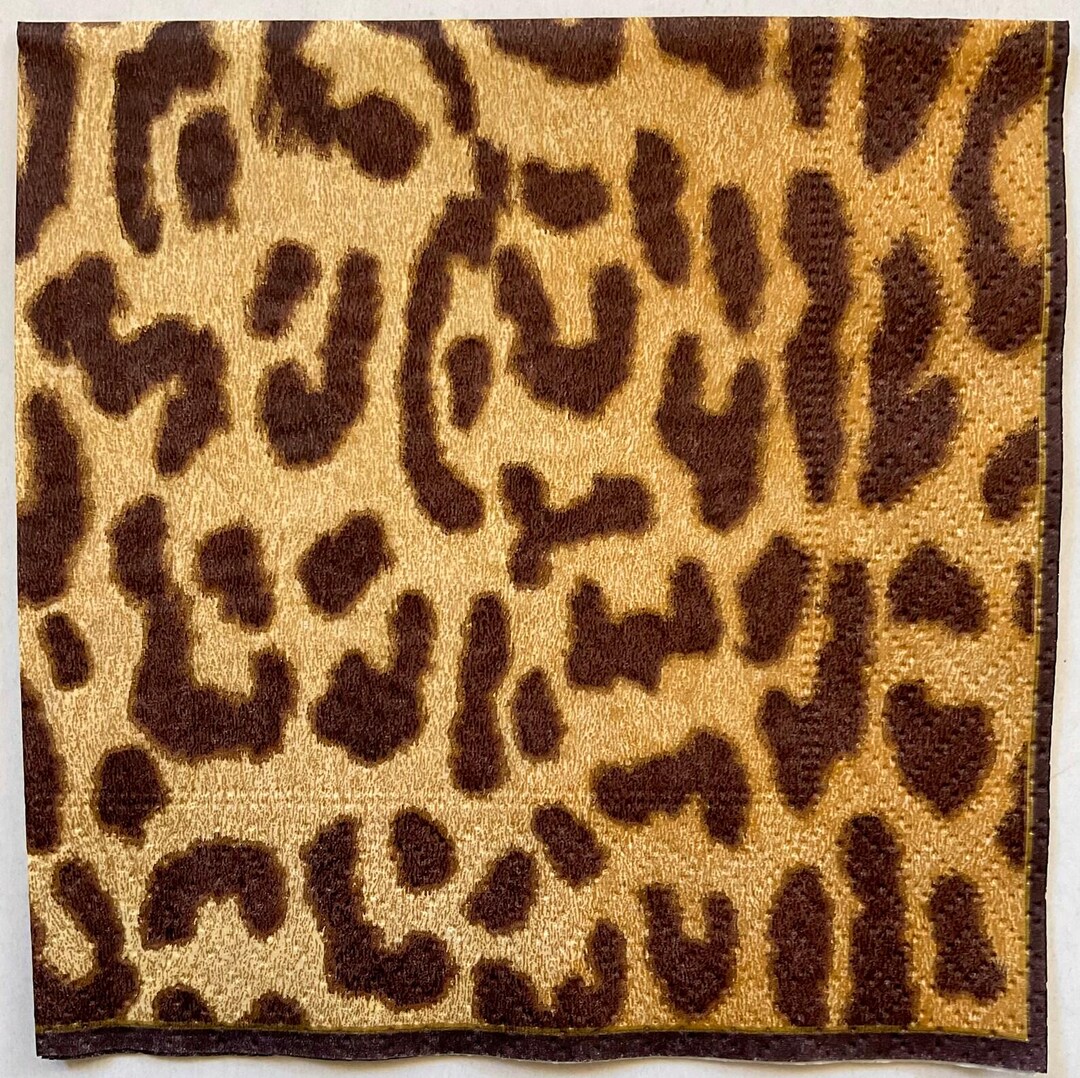 Leopard Print Napkins - Lunch Size - Set of 3 - Decoupage Paper Napkins ...