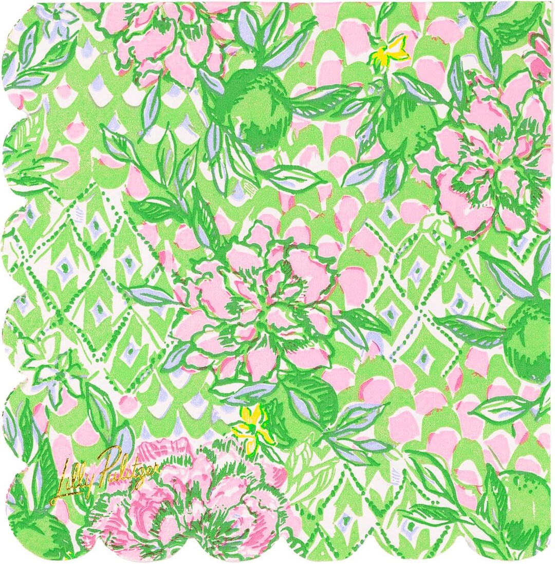 Lilly Pulitzer Floral Napkins - Cocktail Size - Set of 3 - Decoupage ...