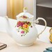 Rose Coffee Cup and Saucer Set, Floral Ceramic Tea Set, Floral Teapot ...