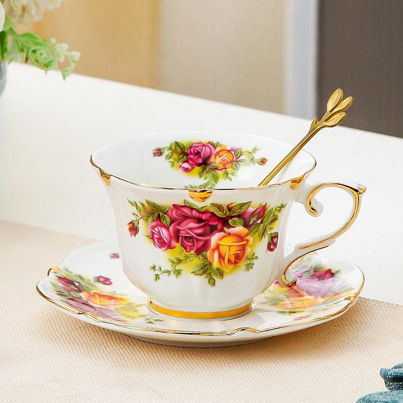 Rose Coffee Cup and Saucer Set, Floral Ceramic Tea Set, Floral Teapot ...