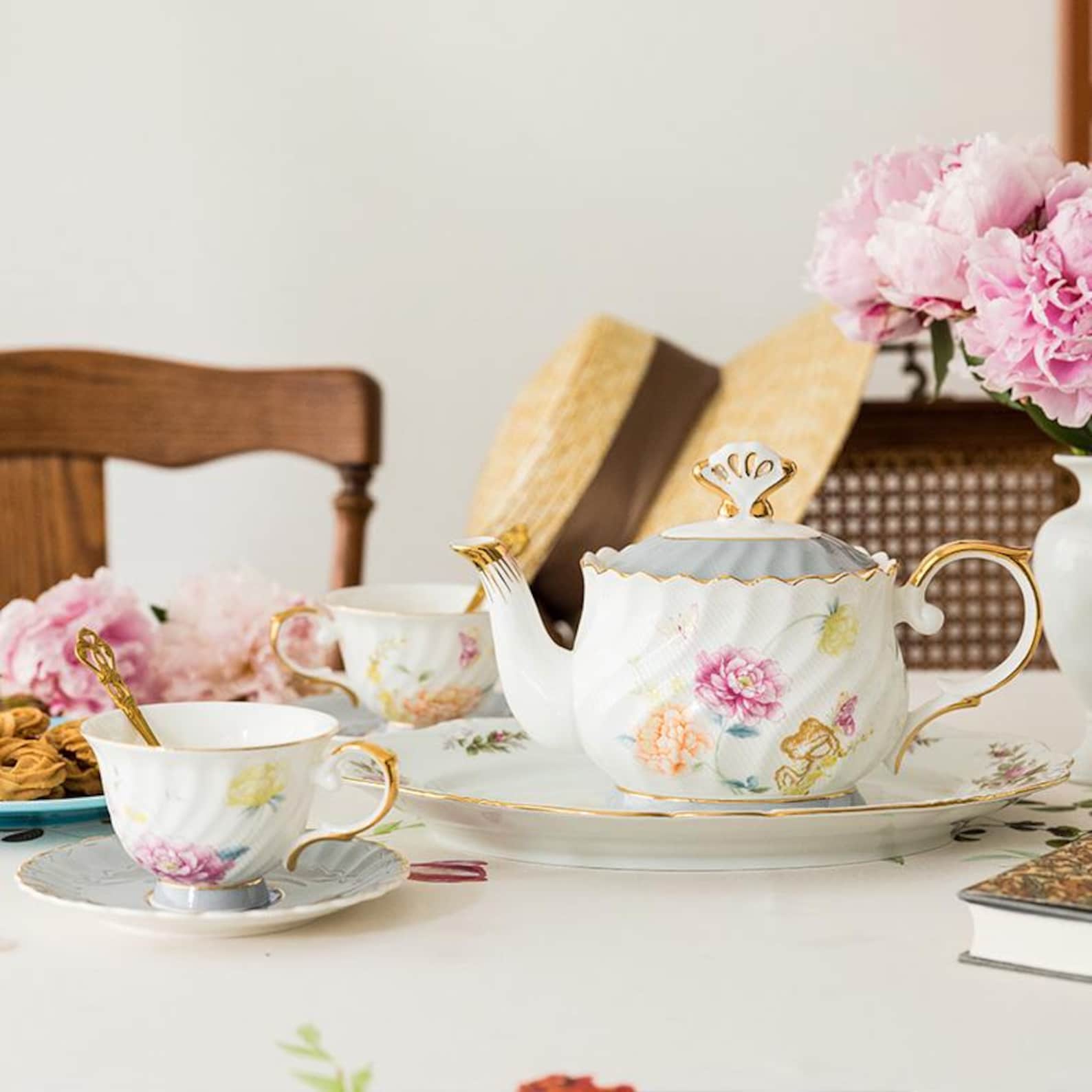 Floral Ceramic Tea Sets, Pastoral Ceramic Tea Sets, Teapots With Tea ...