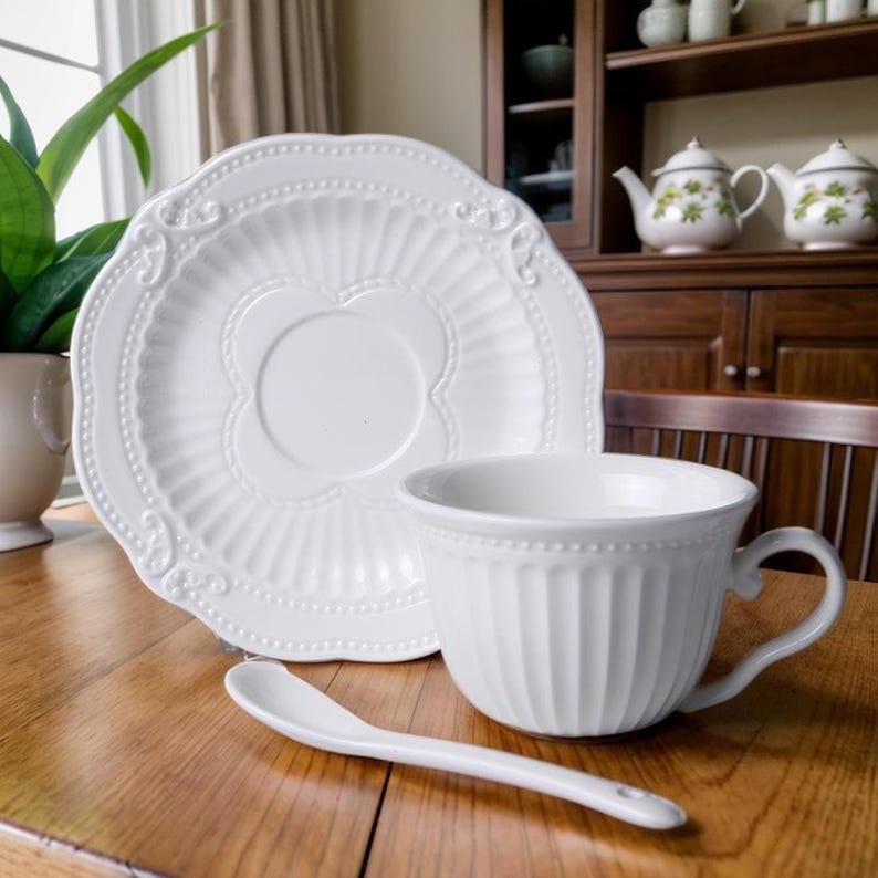 Palace-style Ceramic Tea Set, Relief Ceramic Coffee Set, European ...