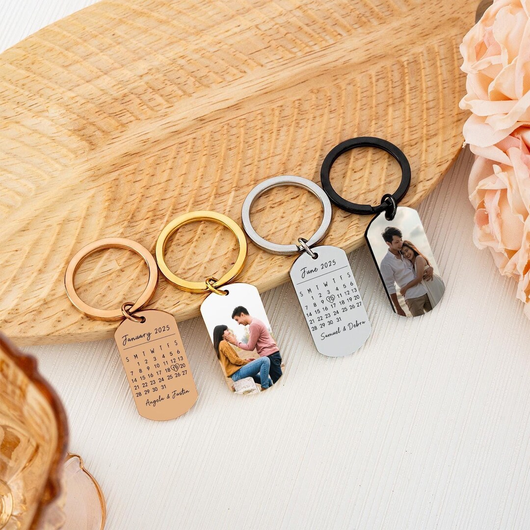 Personalized Text Keychain,custom Picture Keychain,calendar Keychain ...