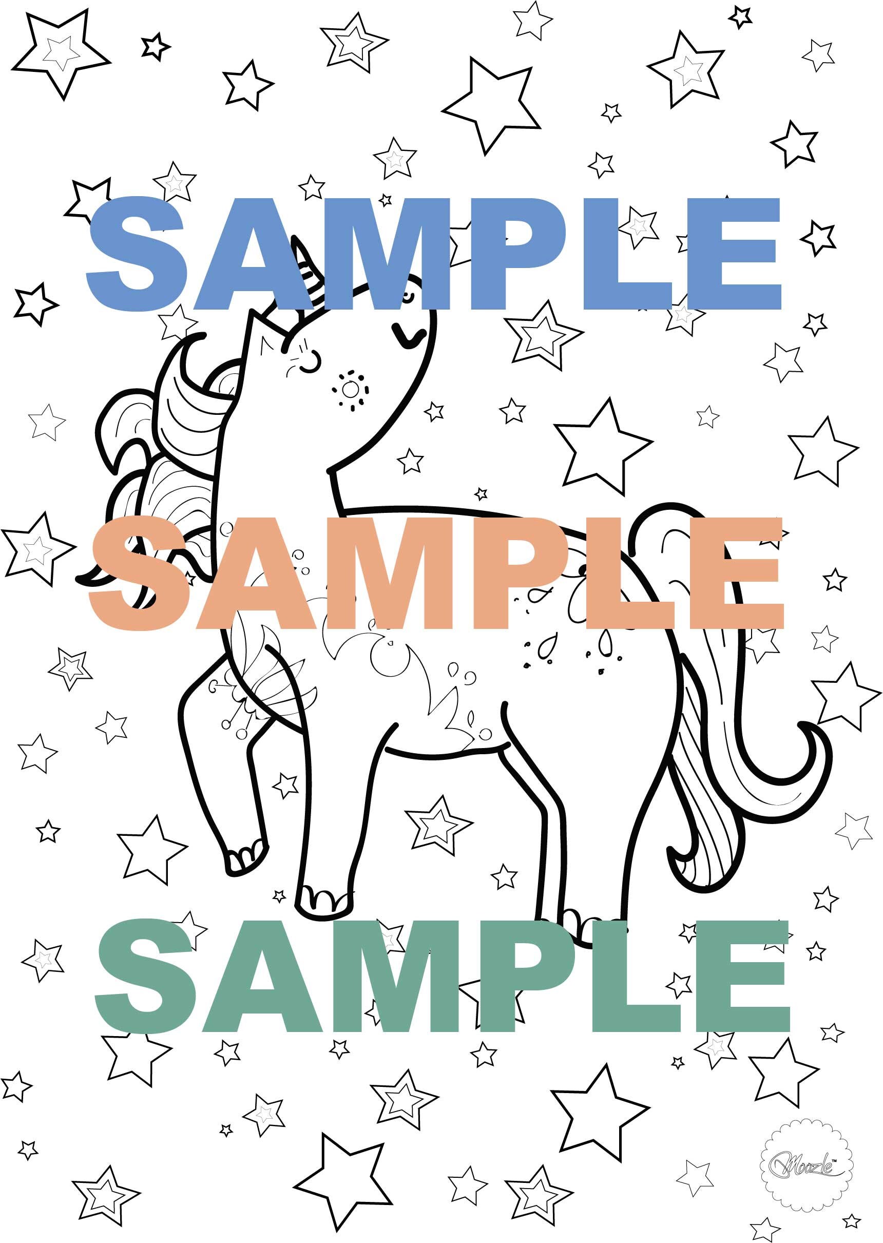 3 Colouring Pages Digital Download Pdf Unicorn Coloring Pages - Etsy