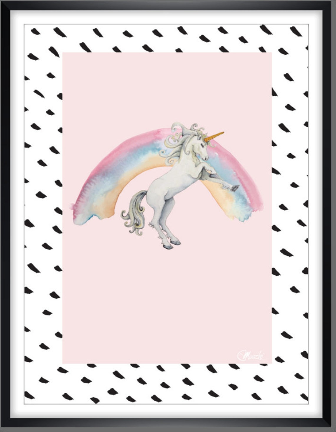 Unicorn and Rainbow Poster Kids Room Wall Art Girls Poster - Etsy