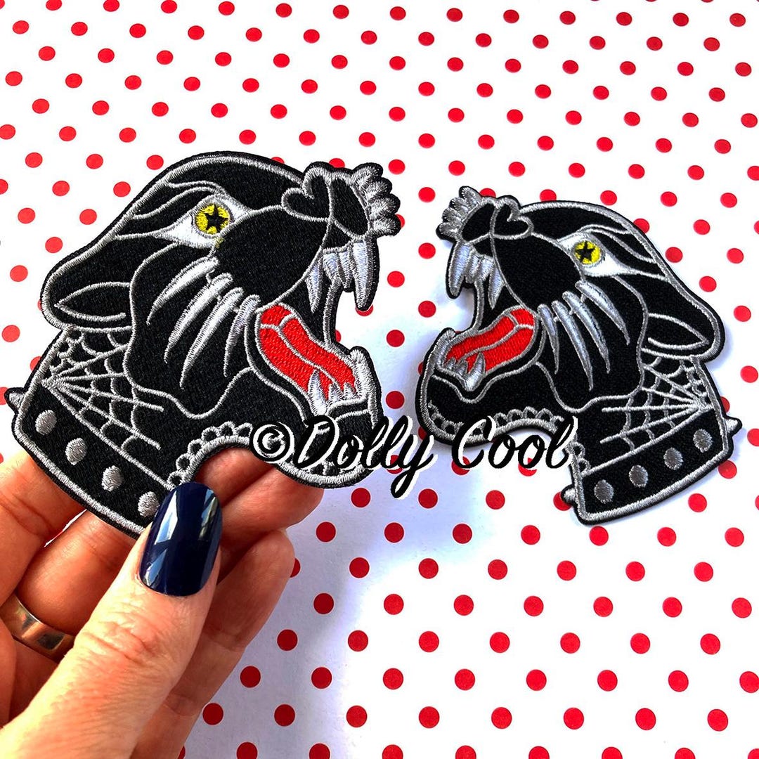 Black Panther Iron on Patches - Patch Set of Two - Exclusive Design by ...
