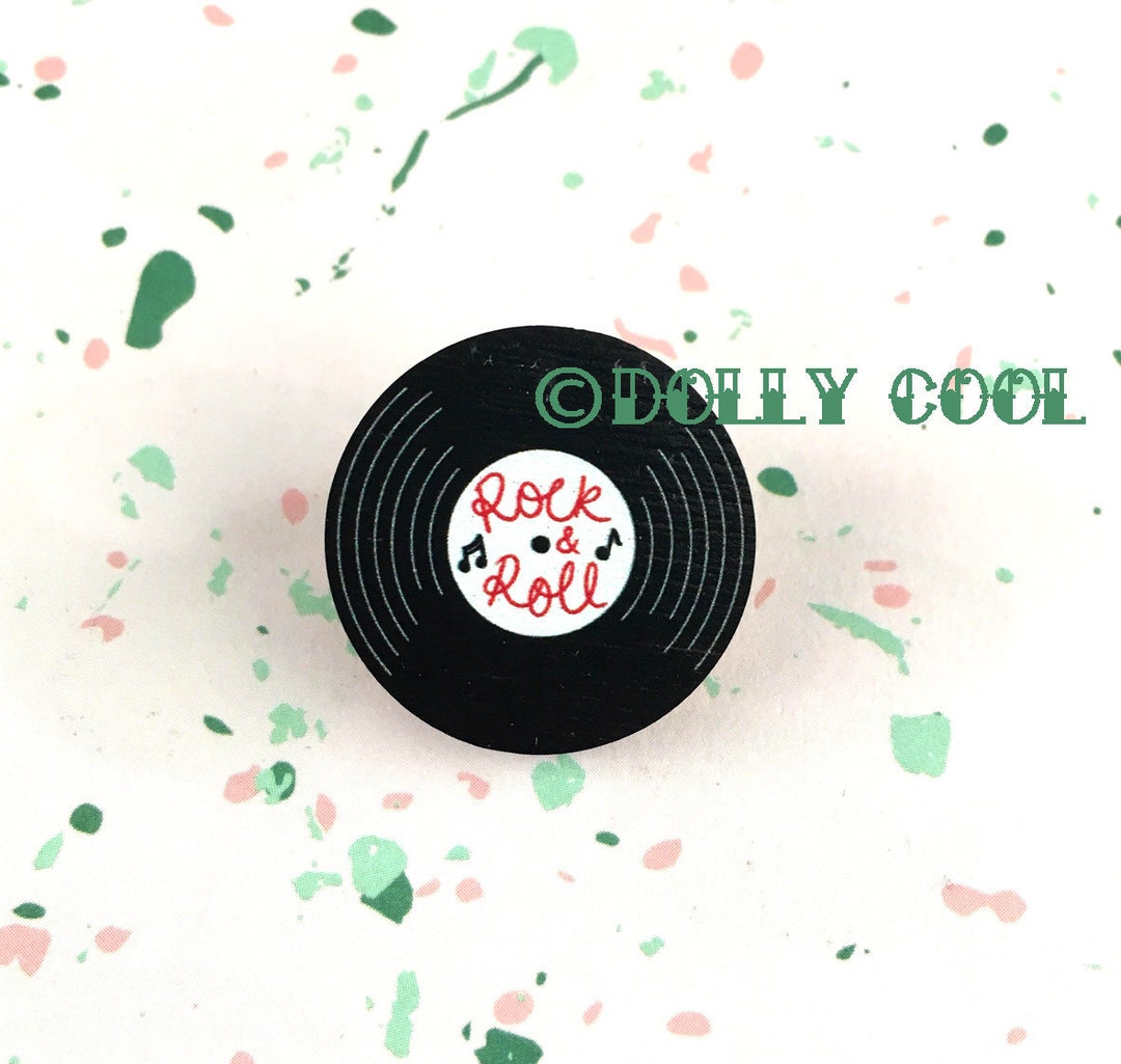 Rock and Roll Record Mini Pin by Dolly Cool Vinyl - Etsy UK