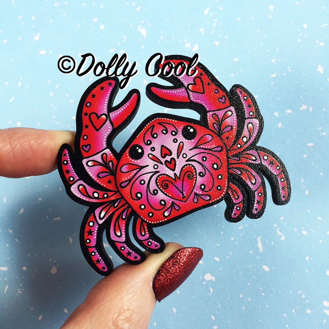 Crab Brooch by Dolly Cool - 40s 50s Reproduction - Vintage Style ...