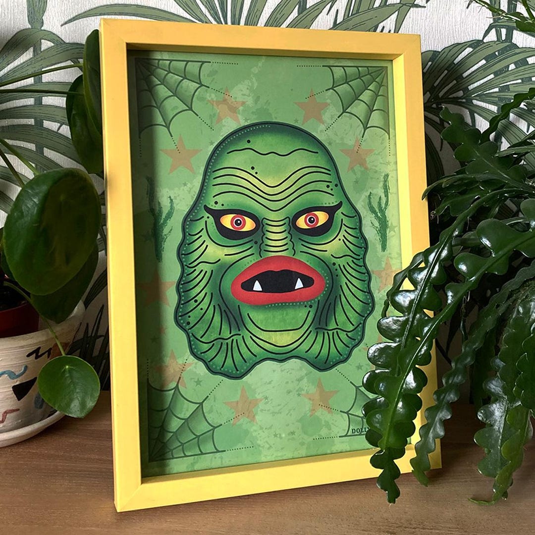 Creature Wall Art Print - A4 - Hand Illustrated - Creature From the ...