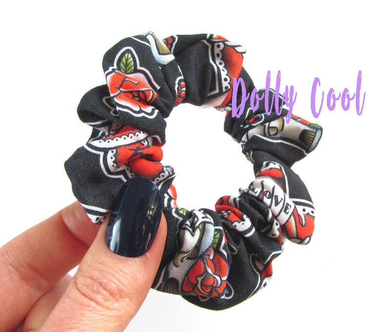 Tattoo Print Hair Scrunchie by Dolly Cool Swallow | Etsy