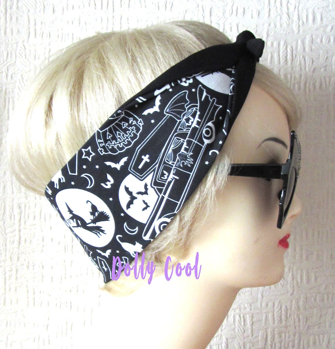 Haunted Hearse Hair Tie Head Scarf Wrap by Dolly Cool - Halloween ...