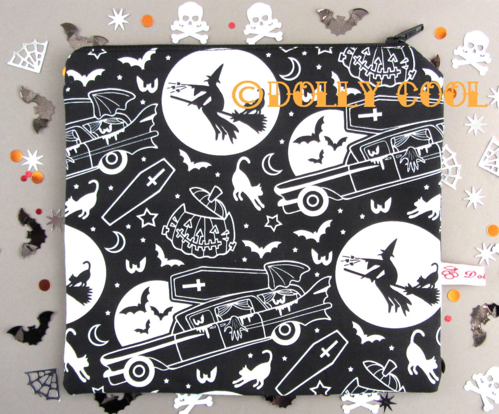 Haunted Hearse Zipper Pouch by Dolly Cool - Coffin - Witch - Moon ...