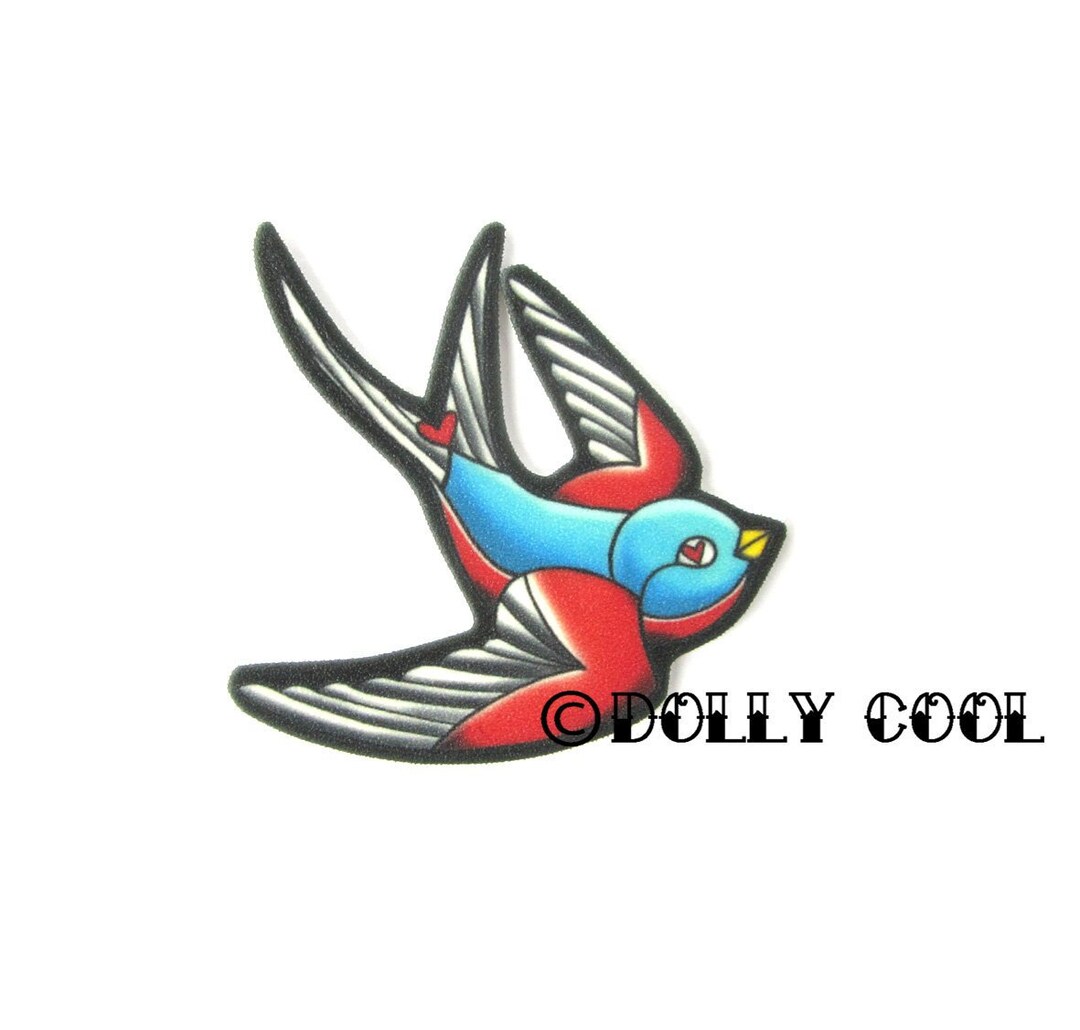 Swallow Brooch: Old School Tattoo Flash, Vintage Style - Etsy