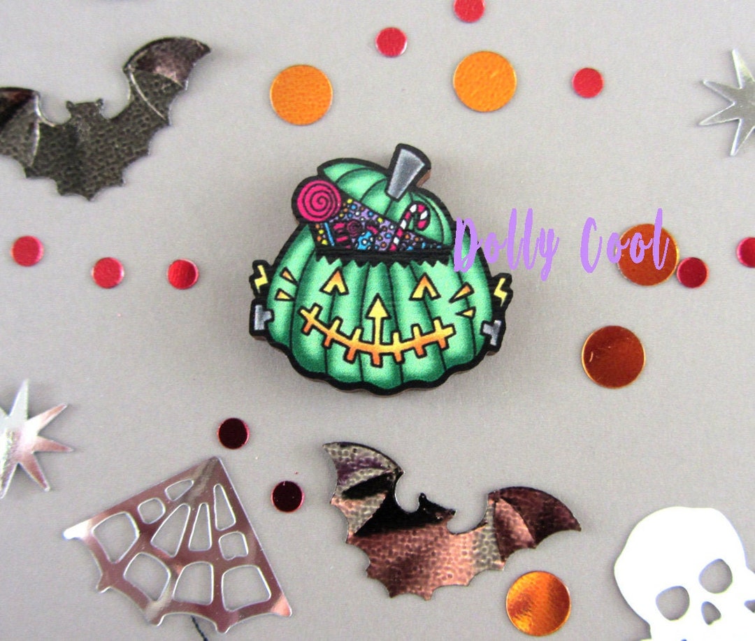 Frankenstein Cat Pumpkin Mini Pin by Dolly Cool - Halloween - Jack O ...