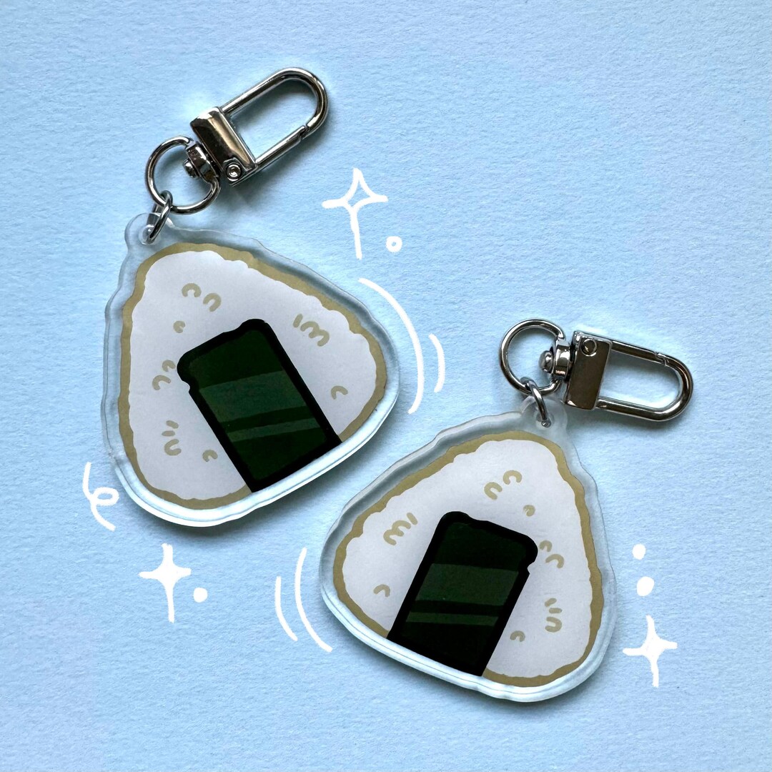 Onigiri Acrylic Keychain | Double Sided Charm - Etsy