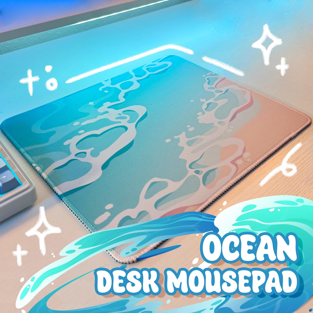 Ocean Desk Mousepad | Blue Waves Beach Theme - Etsy