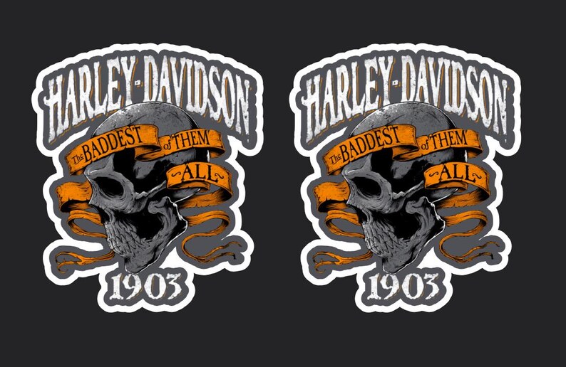 2 Laminated Harley Davidson Art Stickers High Quality Stickers 2 ...
