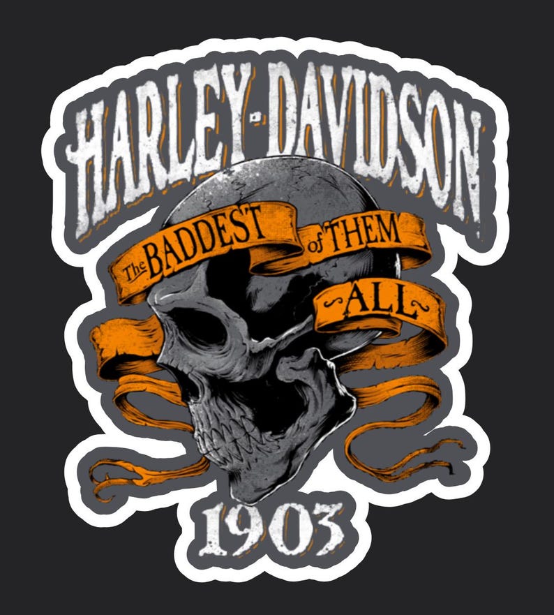 2 Laminated Harley Davidson Art Stickers High Quality Stickers 2 ...