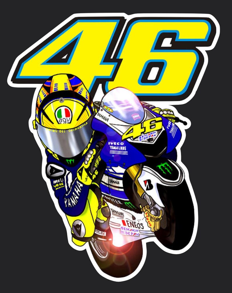 Valentino Rossi Art Decal VR46 High Quality Stickers 2 Stickers - Etsy