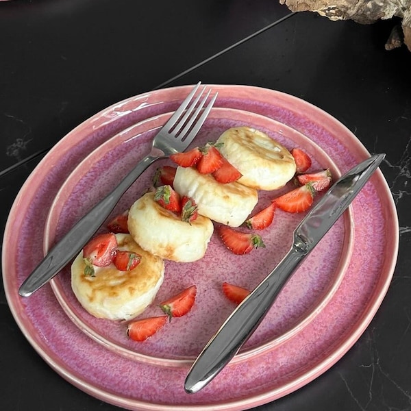 Pink Plate Set - Etsy