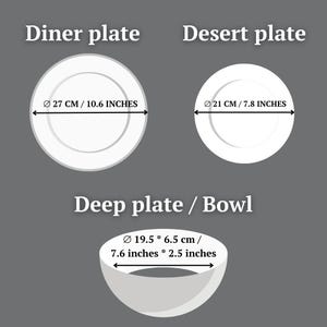 Gray Ceramic Dinnerware Set Handmade | Dark Stoneware Plates & Cup ...