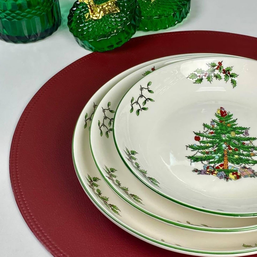 Christmas Dinnerware Set | Holiday Plates Set | Christmas Tree ...