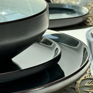 Rustic Gray Ceramic Dinnerware Set (6-piece Plates) | Handmade Pottery ...