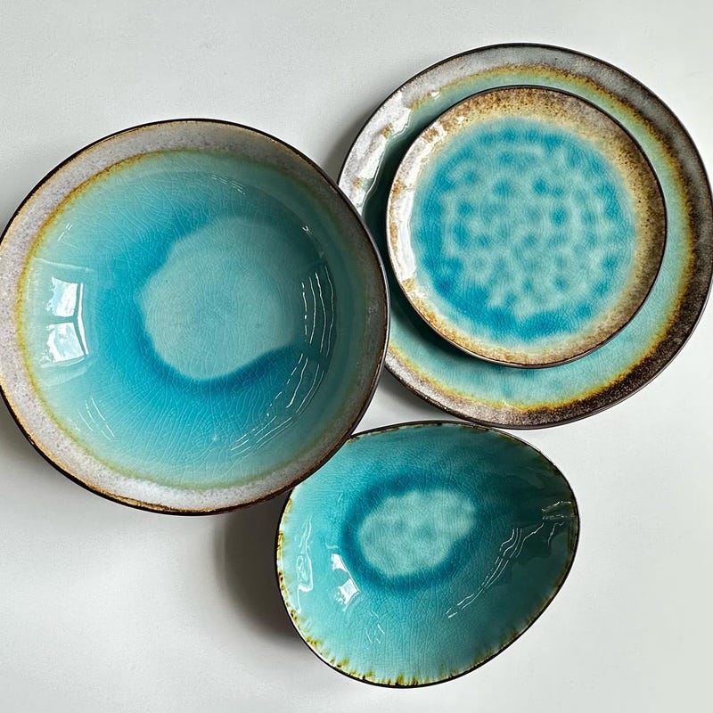 Turquoise Dinnerware - Etsy