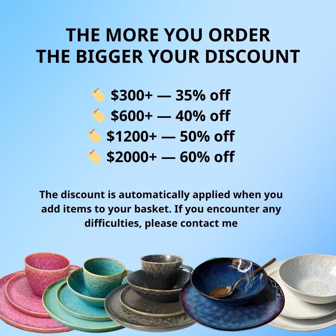 Blue Ceramic Dinnerware Set | Ocean Glaze Stoneware Plates & Bowls ...