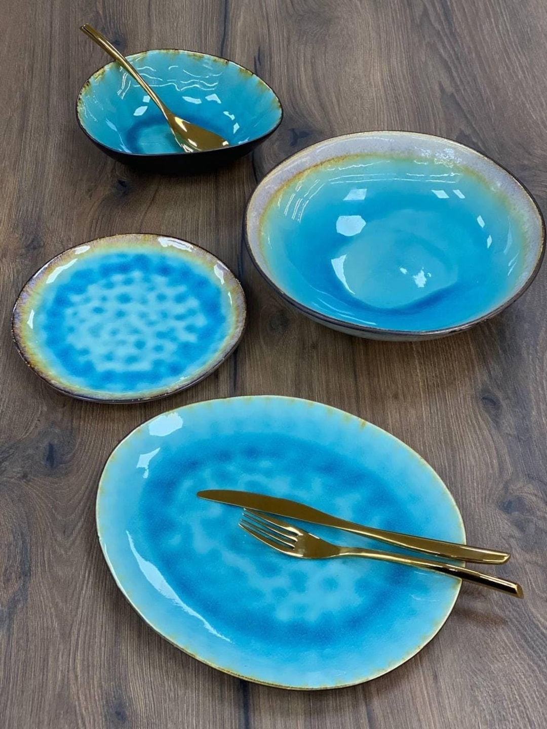 Turquoise Dinnerware, Ocean Blue Dinner Set, Geschirrset, Wholesale ...