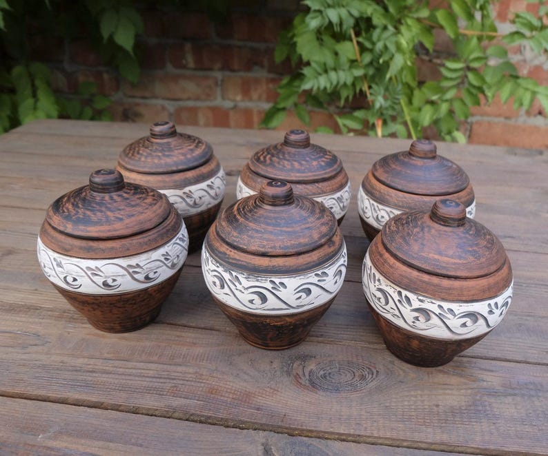 Handmade Red Clay Pot With Lid: Christmas Pottery Baking Dish - Etsy