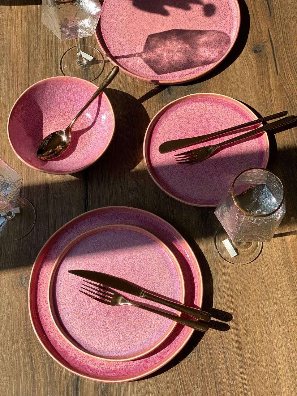 Pink Restaurant Tableware | Handmade Ceramic Plates for Café & Catering ...