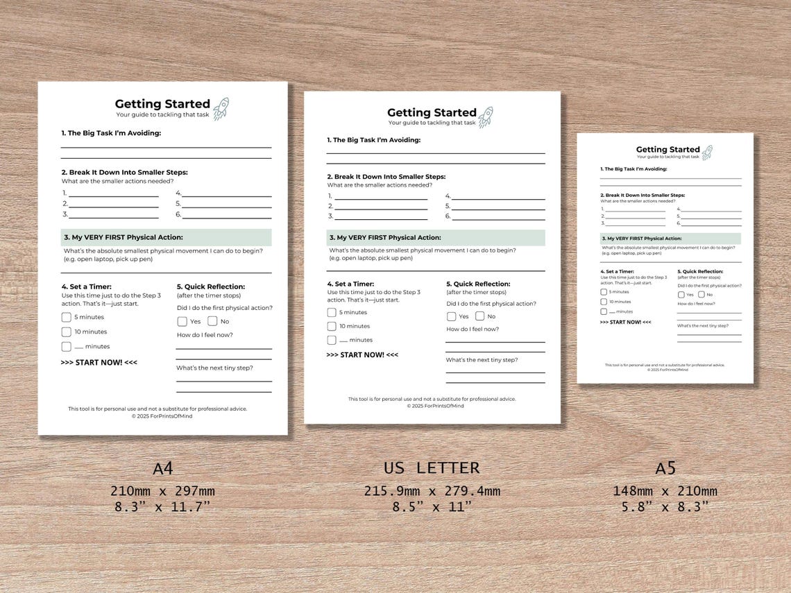 Beat Procrastination Worksheet | Task Initiation Tool for ADHD ...