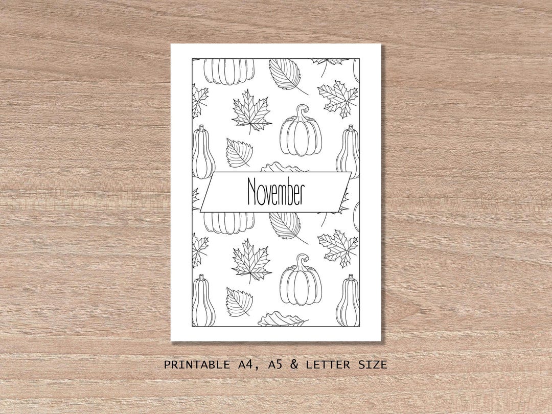 November Title Page | Printable Binder Journal Insert | Digital Planner ...