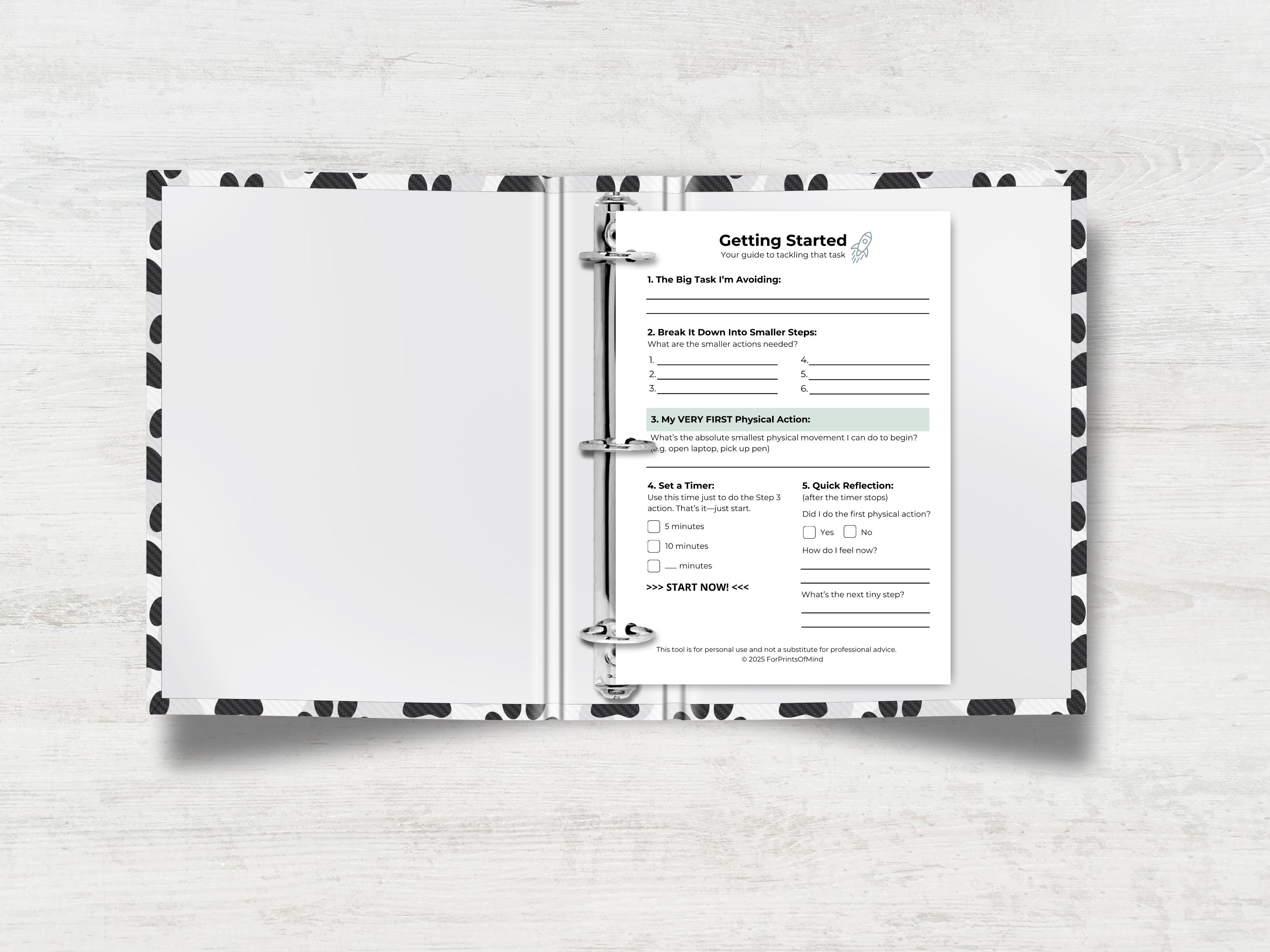 Beat Procrastination Worksheet | Task Initiation Tool for ADHD & Executive Function | Getting ...