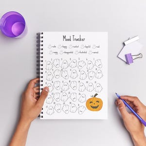 Halloween Ghost Mood Tracker | Printable Journal Template | Digital ...