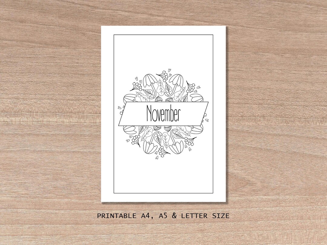 November Title Page Autumn Title Page Journal Title Page November Cover ...