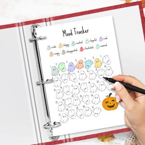Halloween Ghost Mood Tracker | Printable Journal Template | Digital ...