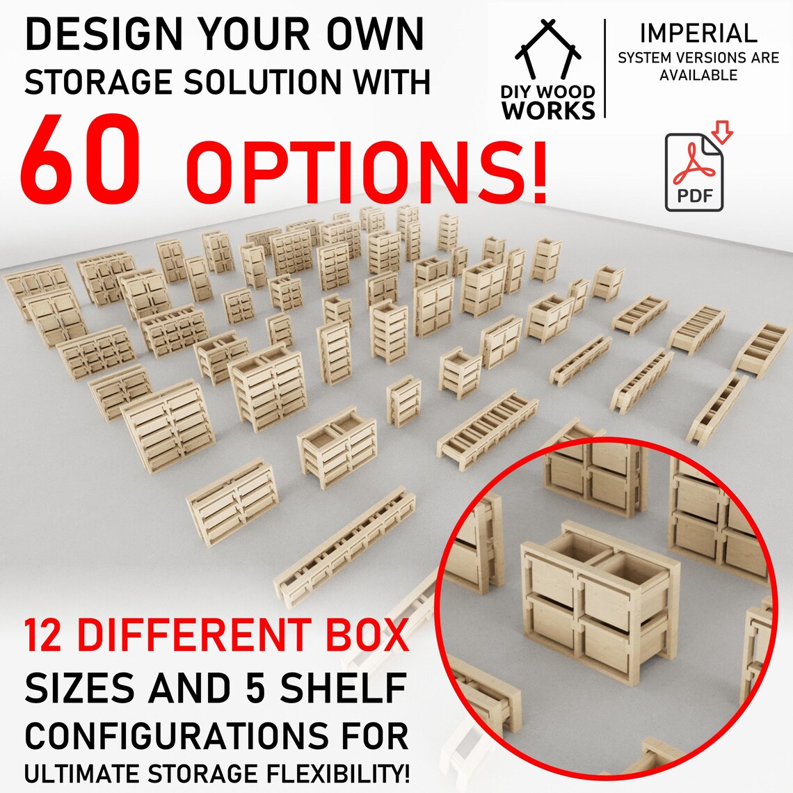 60 SIZES Modular Storage Units | Ideal for Garagestorage, Diywood, and ...