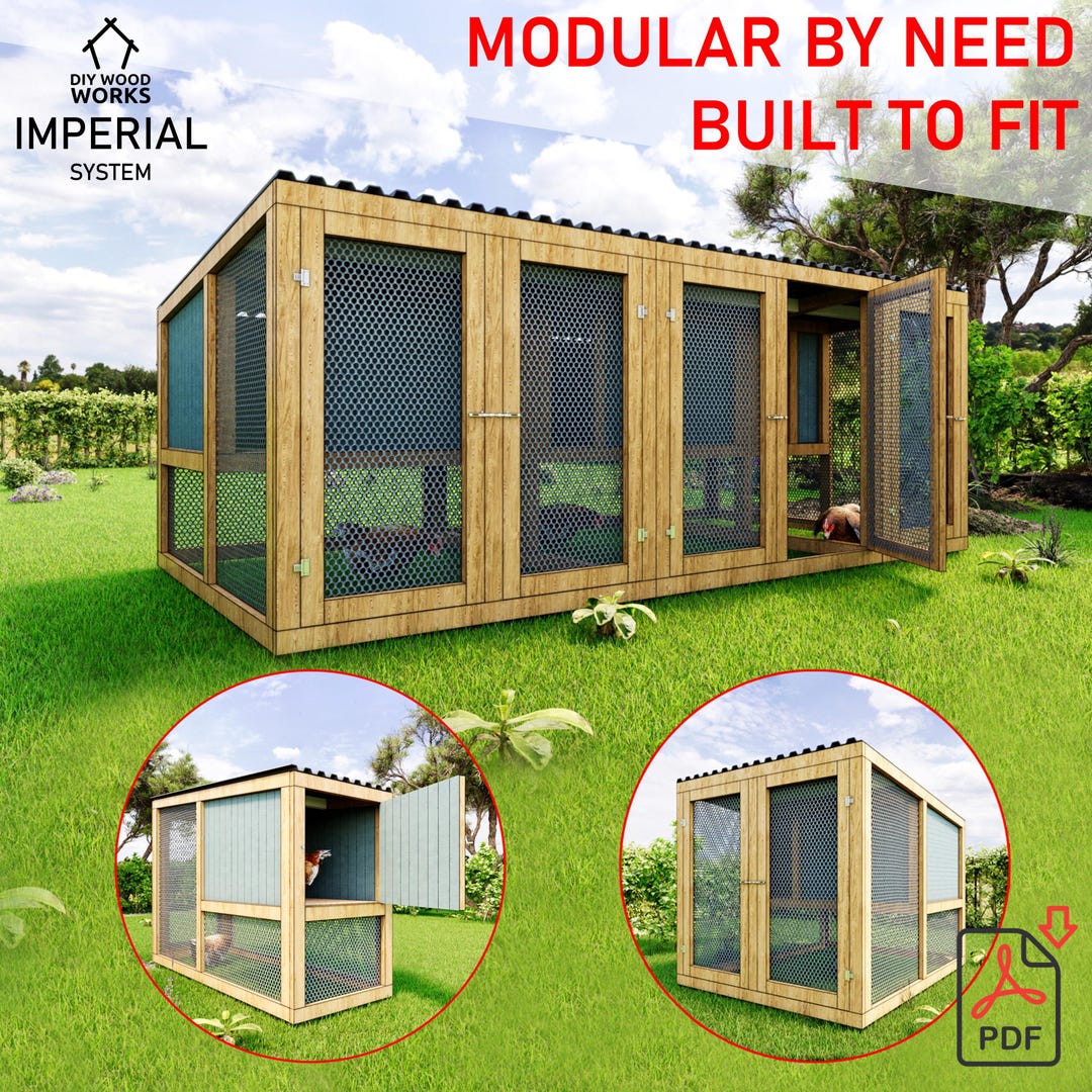 Modular Chicken Coop Plans: DIY Walk-in Design (PDF Download) - Etsy
