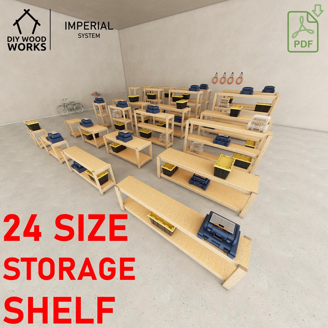 Customizable Tote Storage Rack Plan: DIY Garage Shelves (digital ...