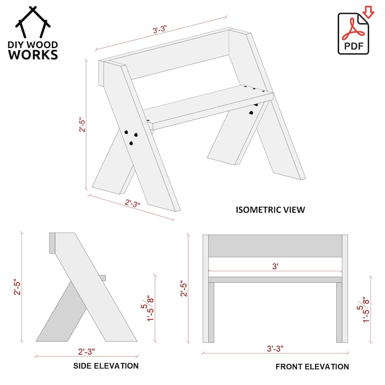 A-frame Garden Bench Plan: DIY Woodworking Project (digital Download ...