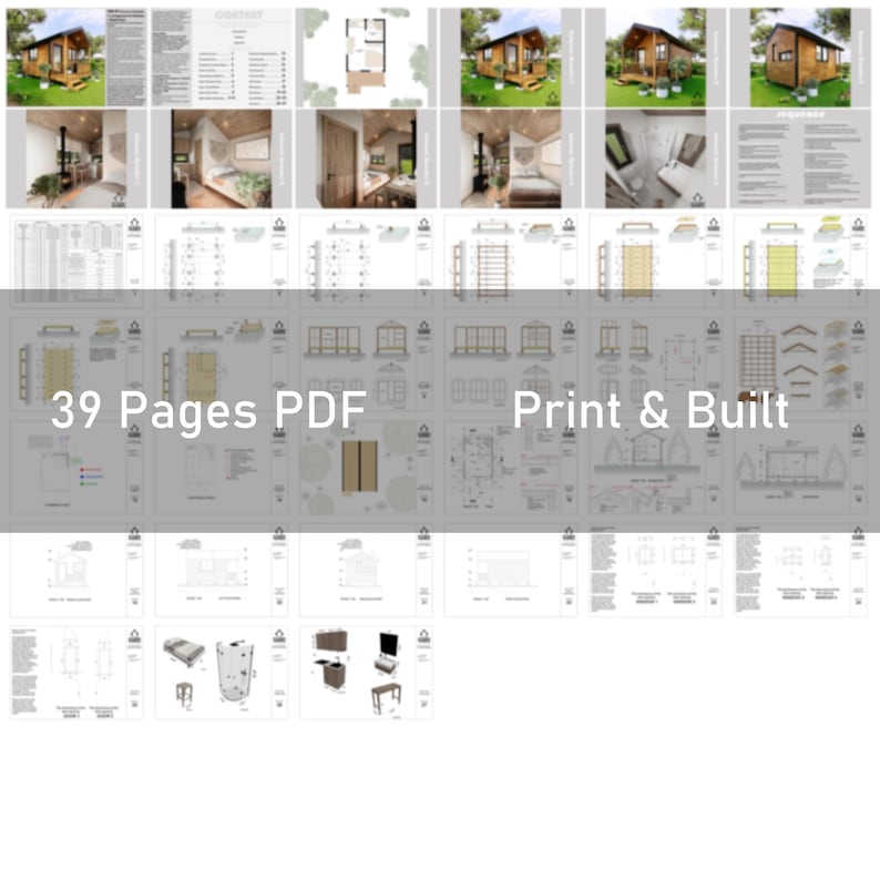 Tiny House DIY Plan: 10’x18’ Cabin With Covered Porch (PDF) - Etsy