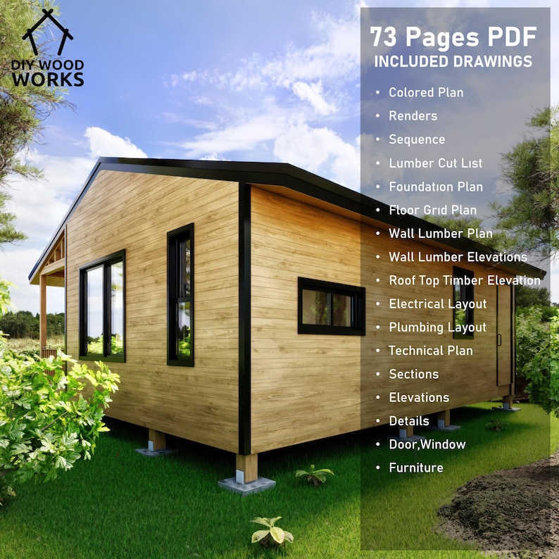 DIY Remote Cabin Build Affordable Small Vacation Cabin With Loft Plan ...