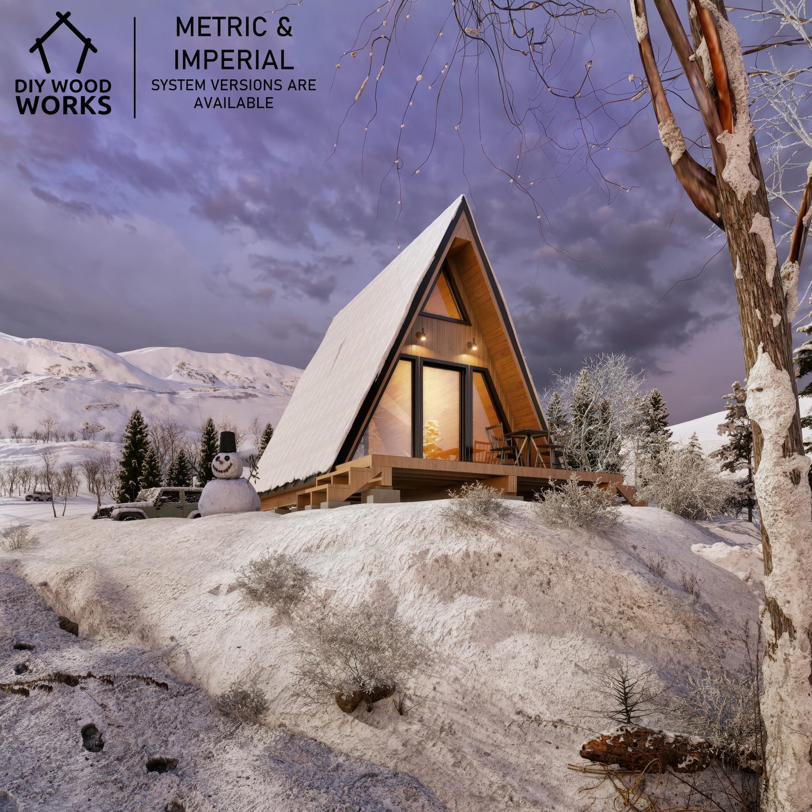 Modern A-frame Cabin Plan: Tinyhouse Design for Winter Retreat (PDF) - Etsy