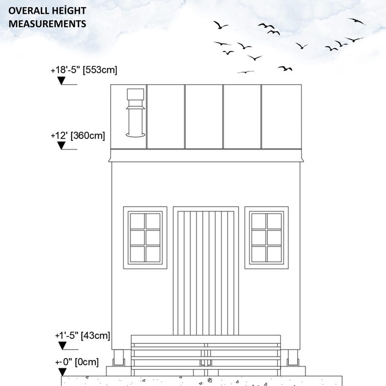 Rustic Tiny House Plan: 165 Sq Ft Cabin, DIY Blueprint (digital ...