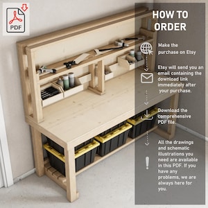 DIY Workbench Plans: Sturdy Wood Garage Table With Storage (PDF) - Etsy