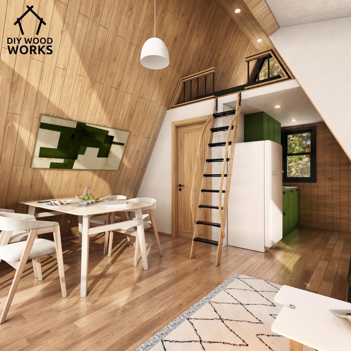 A-frame Cabin Plans With Tinyhouse Floor Plan Build Your Dream Vacation ...