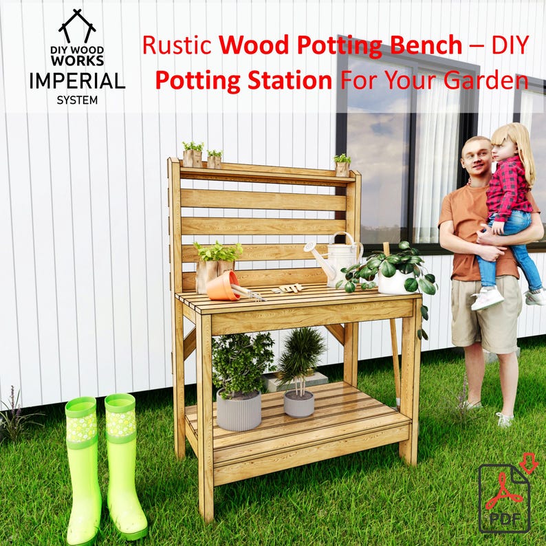 Rustic Wood Potting Bench – DIY Potting Station for Your Garden ...