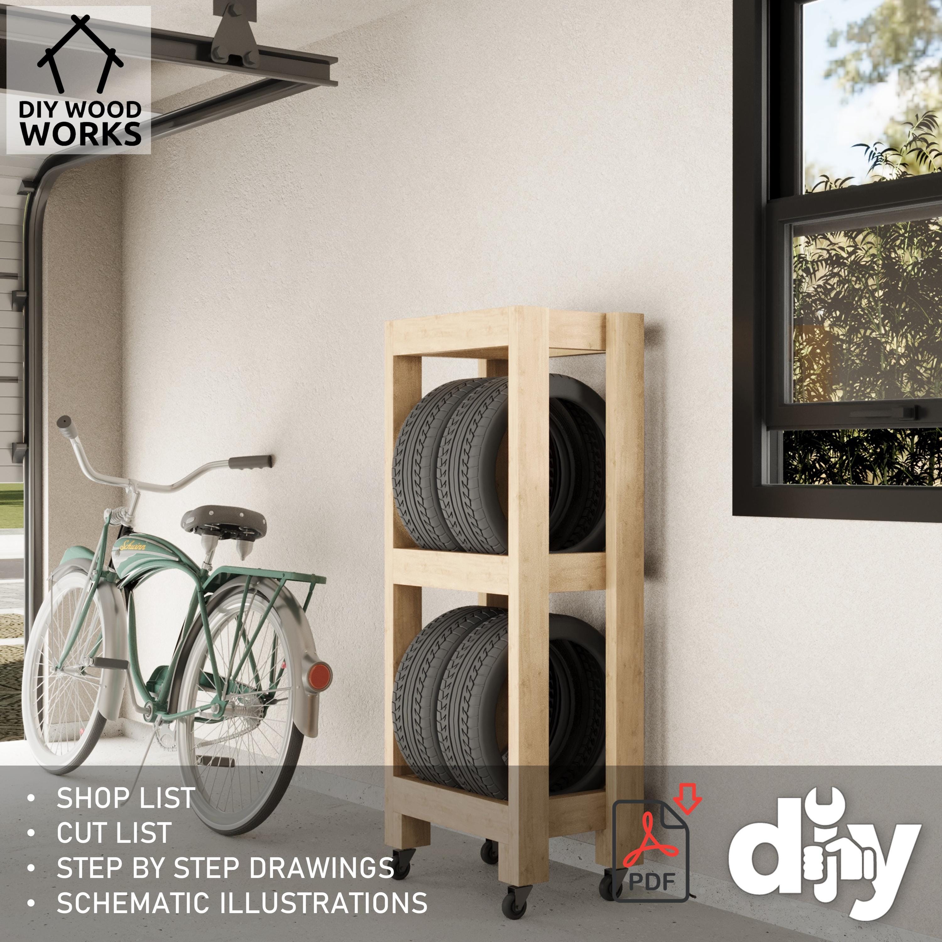 DIY Wooden Tire Organizer Plans: Garage Storage Rack (digital Download ...